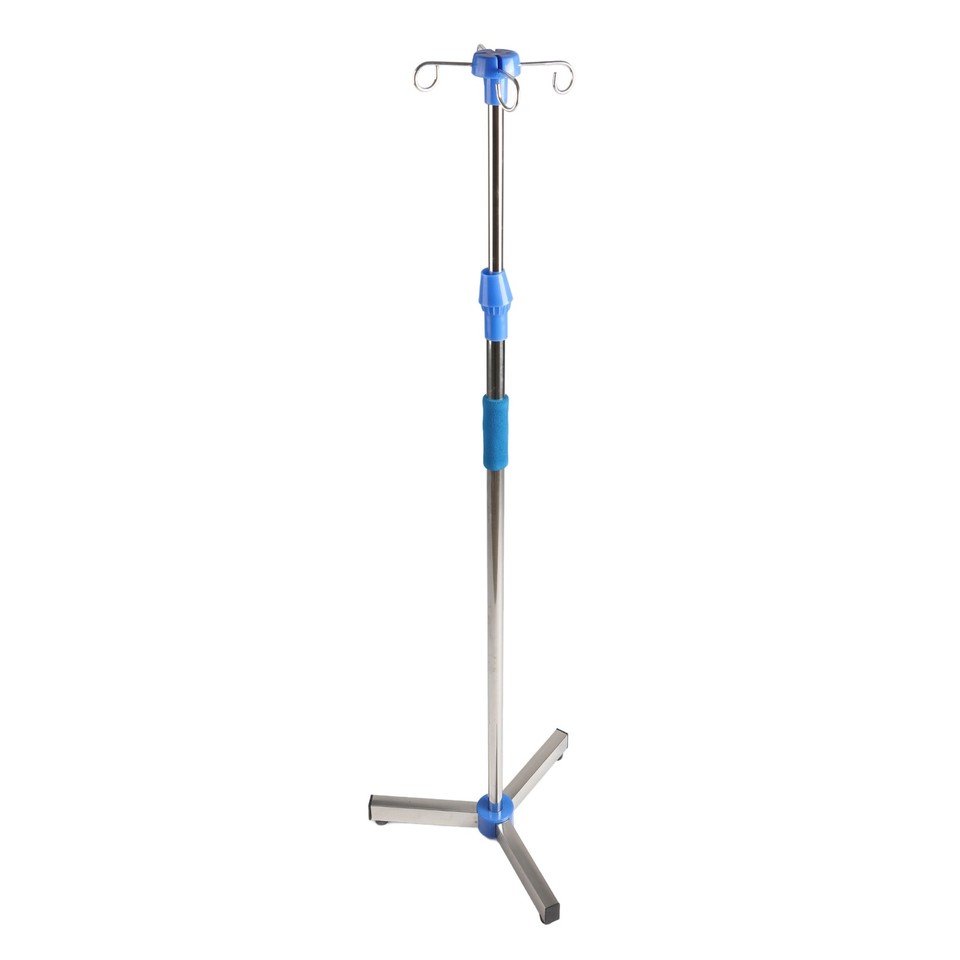 IV Pole Stand Adjustable Stainless Steel IV Bag Stand With Hooks For ...