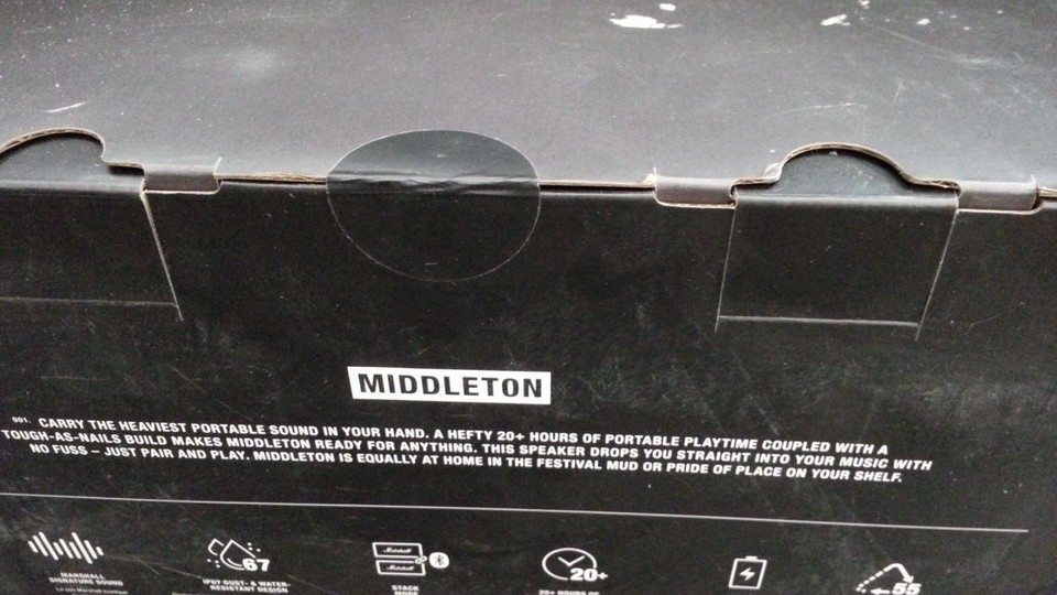 MARSHALL 1006034 Middleton Portable Bluetooth Speaker Black & Brass | eBay