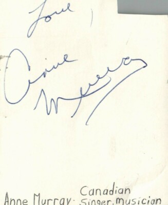 Anne Murray Canadian Singer Musician Autographed Signed Index Card | eBay