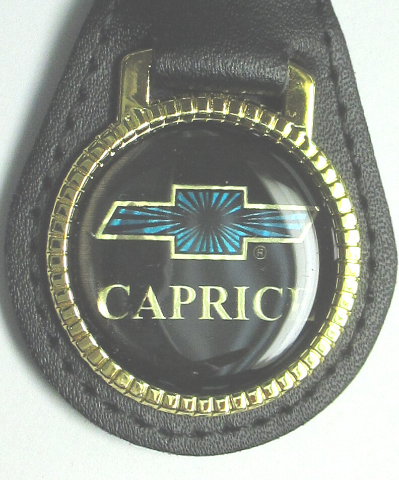 Black Chevrolet CAPRICE Black Leather #42D6 Gold Tone Chevy Key Ring | eBay