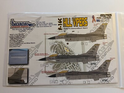 1/48 TwoBobs F-16C Hill AFB Vipers (HL & HI Tail Codes) After Market ...