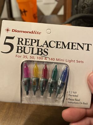Diamondlite 5 Replacement Bulbs For 35,50,100 & 140 Midget Mini Lite ...