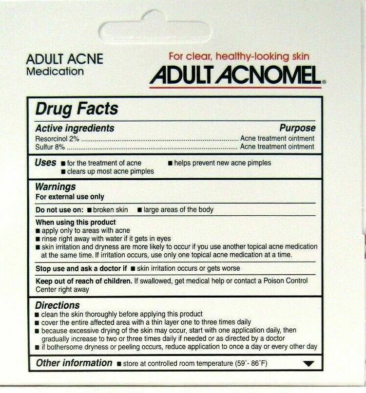 Acnomel Adult Acne Medication Cream - 1.3 oz- Exp Date 06-2026 ...