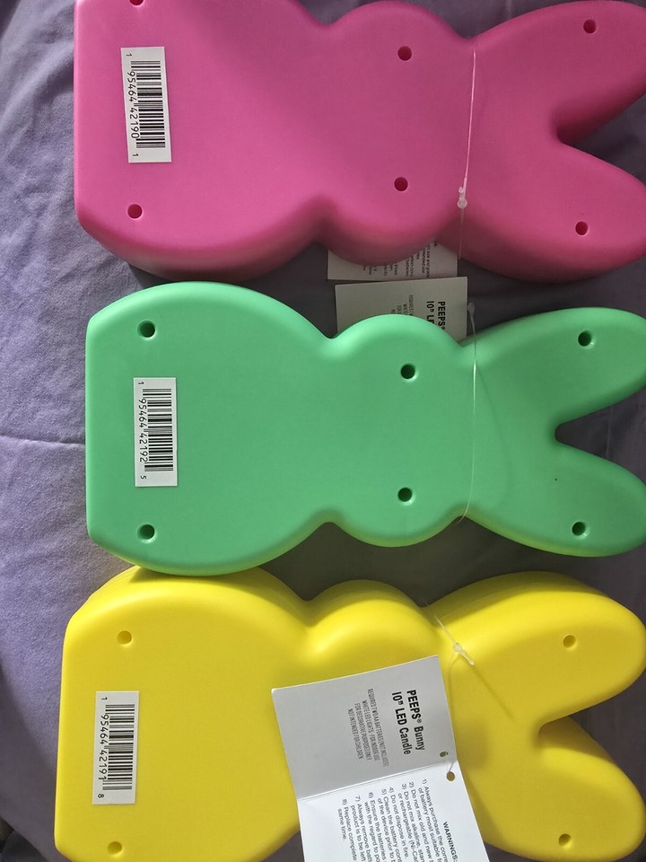 Set Of 3 Easter Bunny Peeps Lighted Blow Molds (Battery) 10 Inches | eBay
