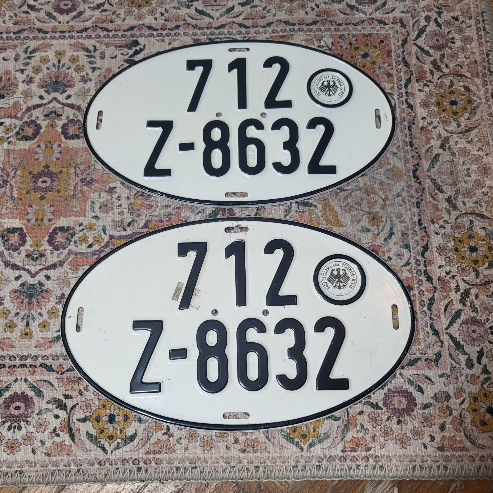 GERMAN OVAL License Plates Set of 2 Matching Plates | eBay