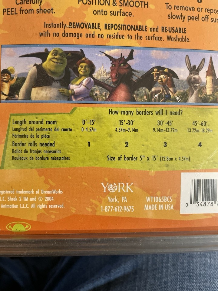Shrek Peel and Stick Border Stickers for Kids Rooms New In Box | eBay