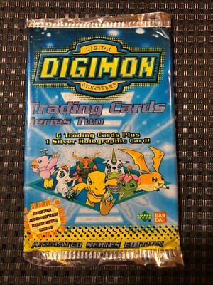 x1 Sealed Digimon Booster Pack Series 2 - 6 Trading Cards Bandai/Upper ...