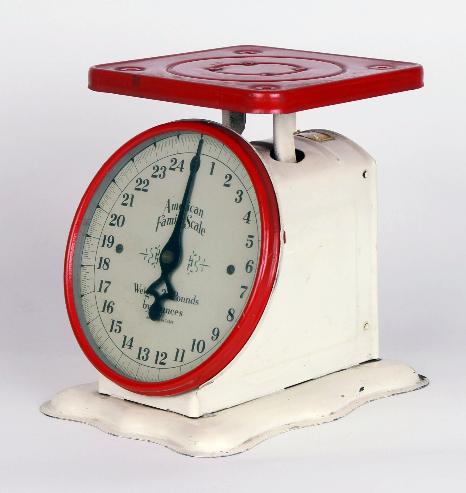 Vintage Red/White American Family Scale Co. 25 lbs Household Scale | eBay