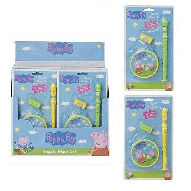Peppa Pig Music Set Girls Boys Tambourine Recorder Toy Christmas ...