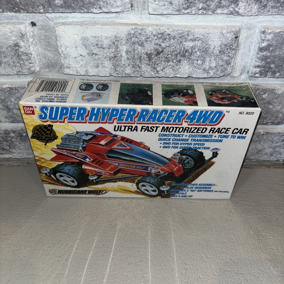 NEW, SEALED BANDAI 1989 Super Hyper Racer 4WD HURRICANE WOLF Motorized ...