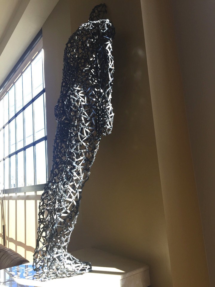 Corey Ellis Life Size Steel Nude Male Statue Sculpture made from Square ...