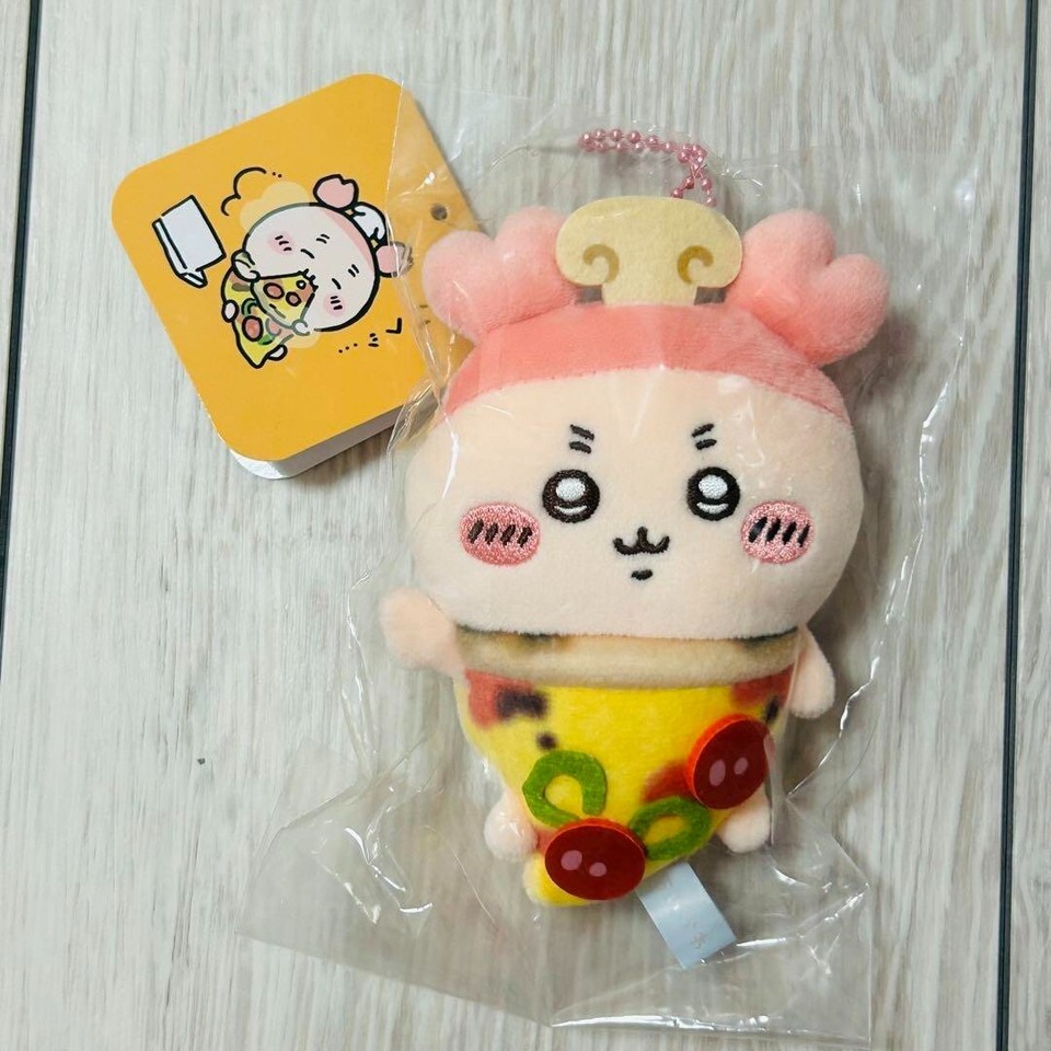 Chiikawa Furuhonya kani Pizza Mascot Plush key-chain Matching Chiikawa ...