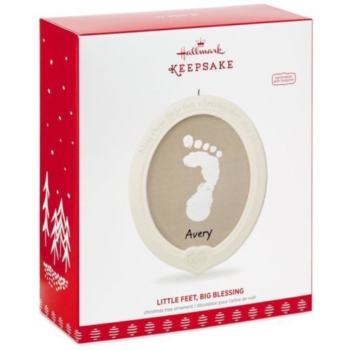 Hallmark 2017 Little Feet Big Blessings Footprint NIB Keepsake Xmas ...