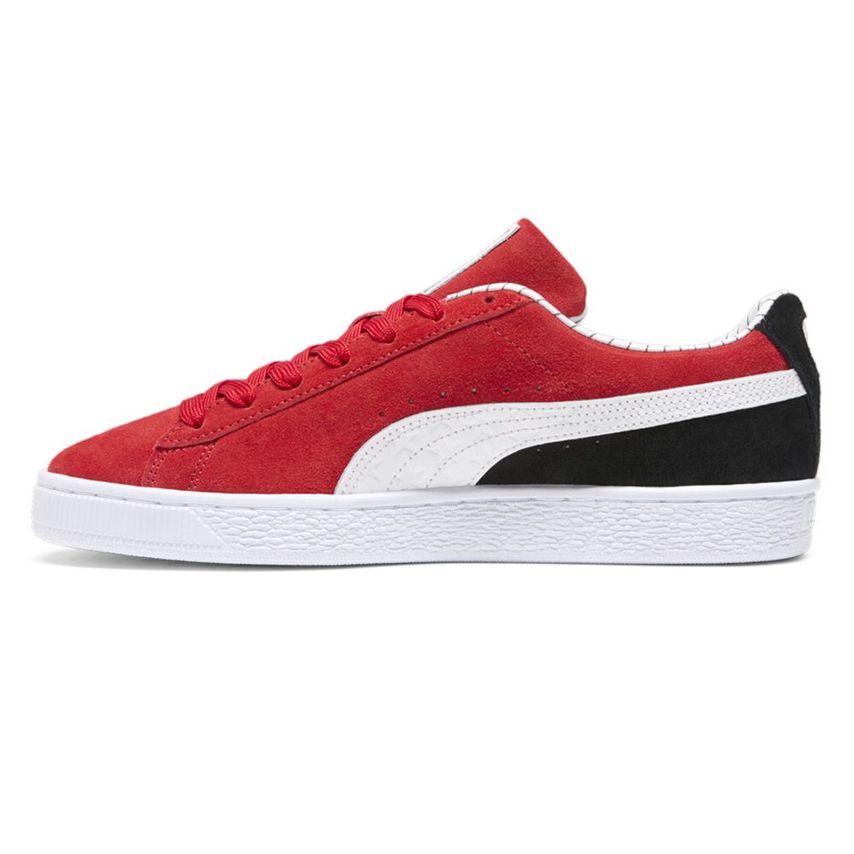 PUMA Suede Pinstripe Sports Club Lace Up Mens Red Sneakers Casual Shoes ...