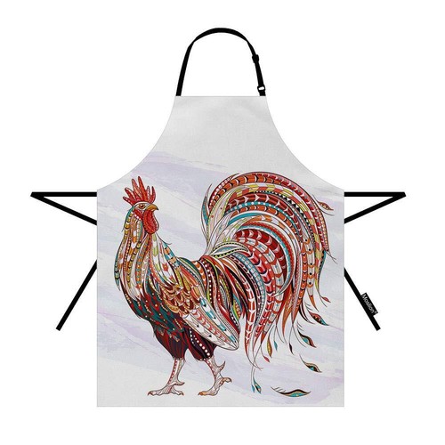 Rooster Apron 31x27 Inch Animal Chicken with Colorful Bohemian Aztec ...