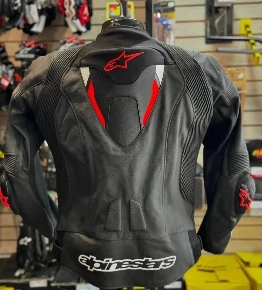 Alpinestars Motorbike Cowhide Leather Motorcycle Sports Racing Jacket ...