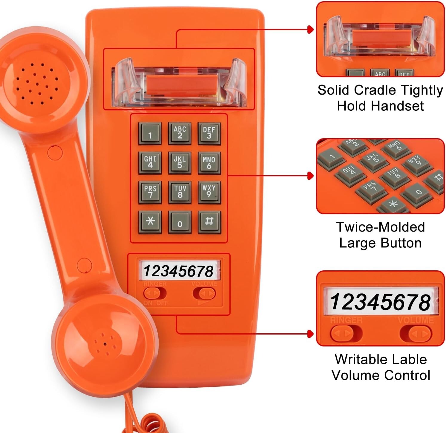Retro Wall Phones for Landline with Loud Mechanical Ringing Vintage | eBay