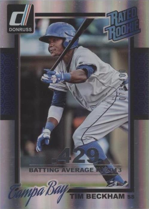 2014 Panini Donruss - Rated Rookie Tim Beckham #40 Silver Season Stat ...