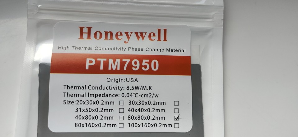 Honeywell PTM 7950 Laptop/Pc Thermal Paste Pad 80x80mm ONLY UK Free ...