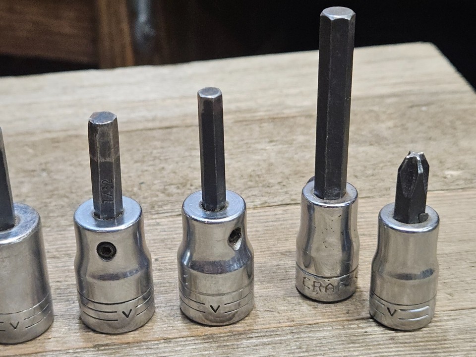 7PC CRAFTSMAN HEX ALLEN SOCKET BIT SET 3/8" DR =V= & -V- SERIES | eBay