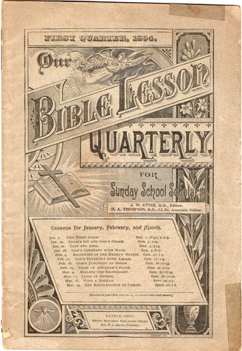 BIBLE LESSON QUARTERLY 1st Quarter 1894: Lessons from Genesis | eBay