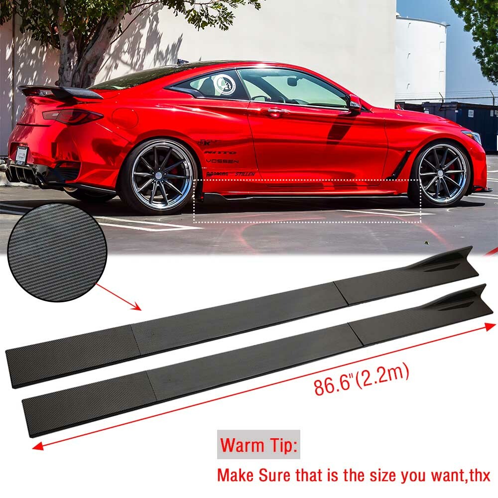 86.6" Carbon Fiber Side Skirt Splitter Rocker Panel Lip For Infiniti ...