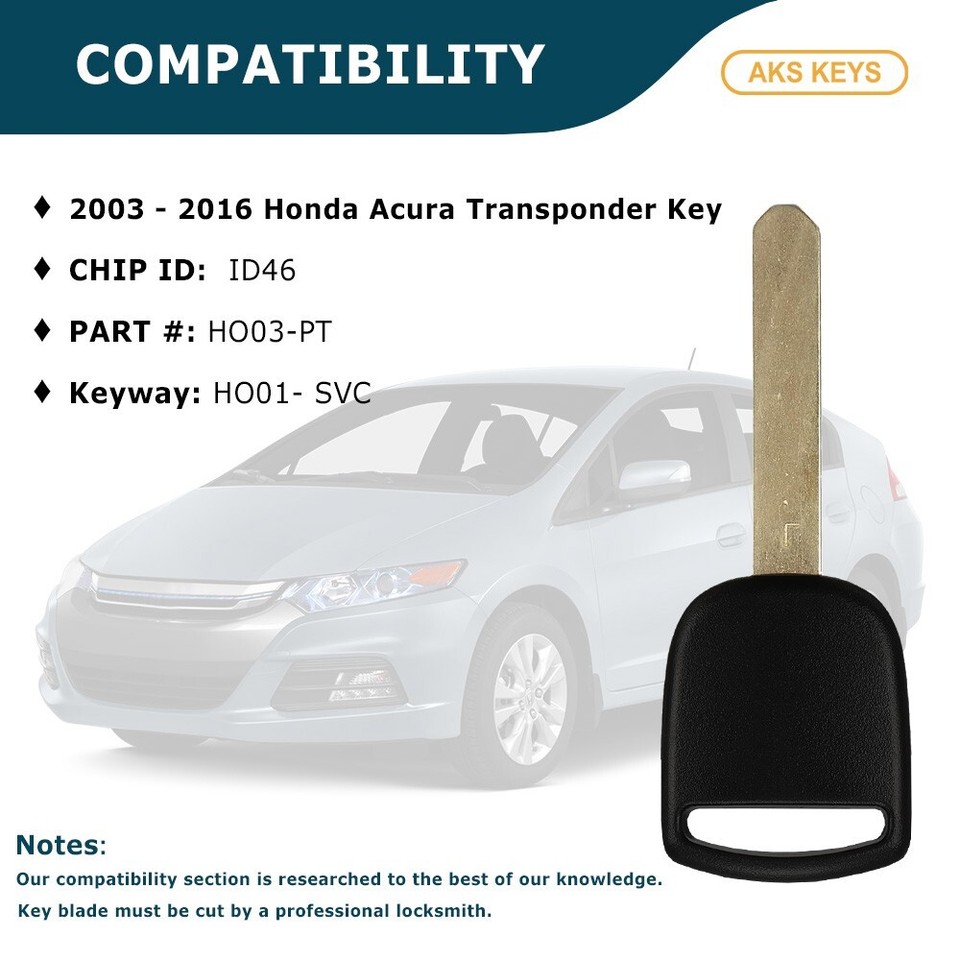 Replacement for Honda Accord 2003 2004 2005 2006 2007 Chip Car ...