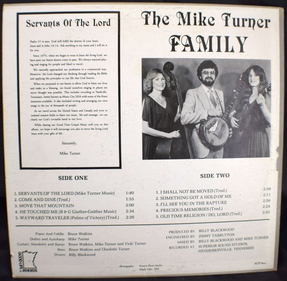 The Mike Turner Family Servants of the Lord LP MTF-8203 Autographed ...