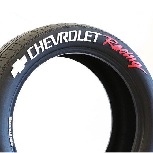 Chevrolet Racing w/ Bow tie- Permanent Tire Stickers -1.00in - 19in ...