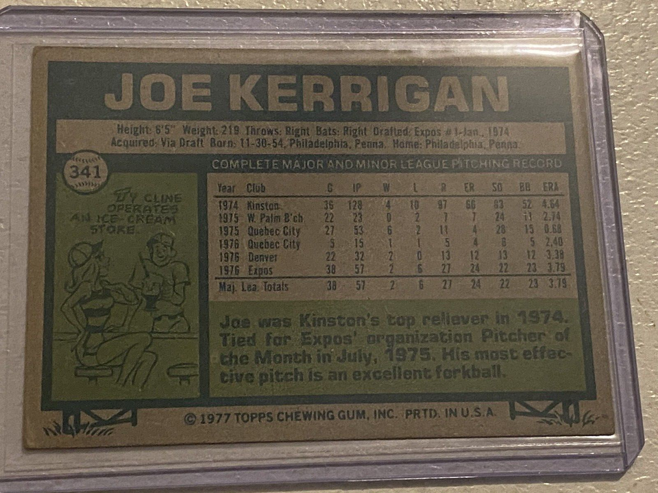 1977 Topps - #341 Joe Kerrigan (RC) | eBay