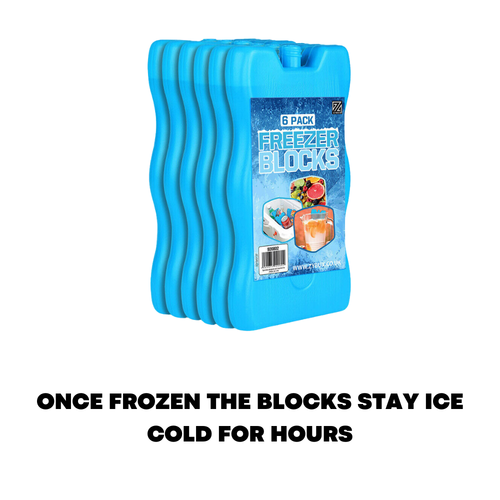 6x Freezer Block Ice Pack Cool Cooler Lunch Box Bag Small Reusable ...