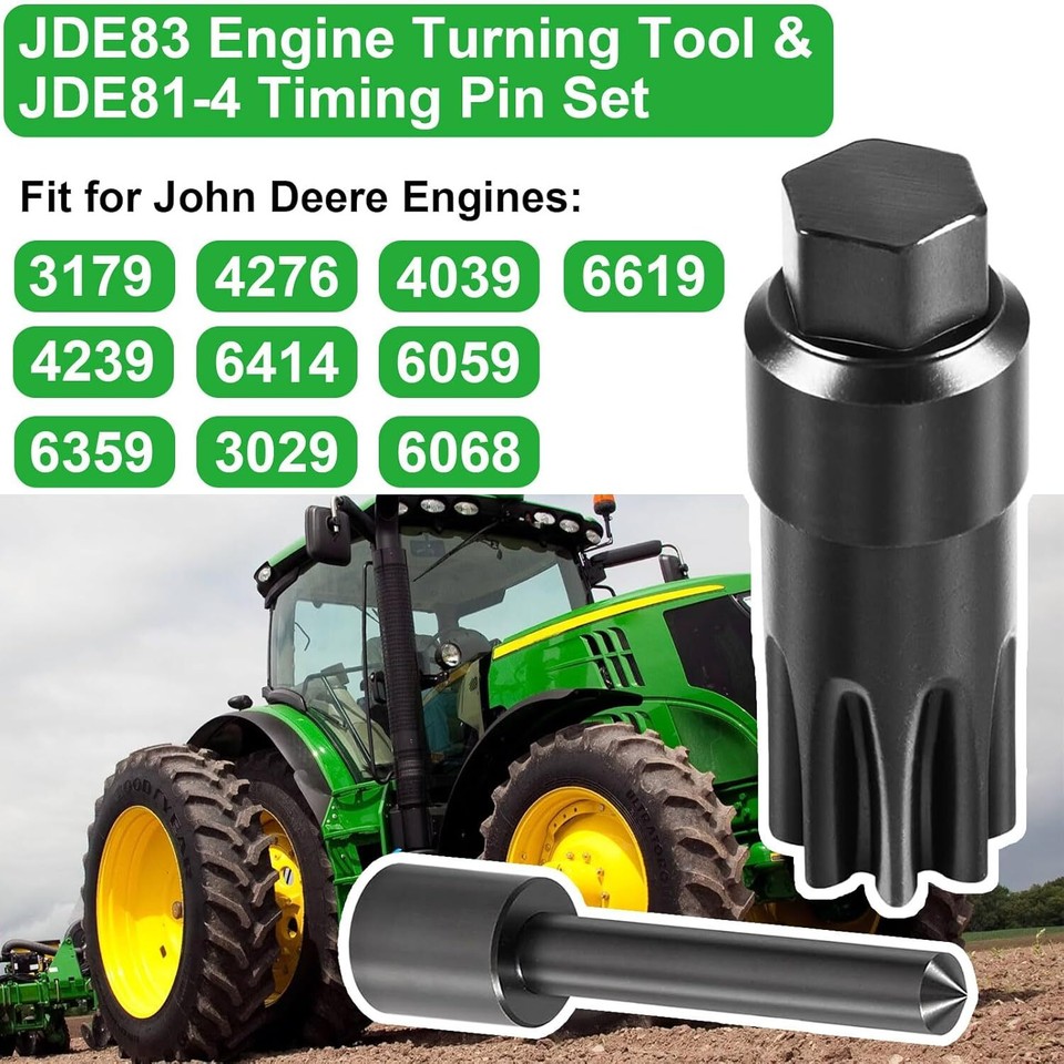 For John Deere JDE83 Engine Turning Tool & JDE81-4 Timing Pin Kit 3179 ...