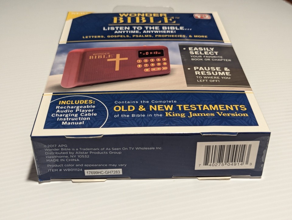 Bible, Wonder Bible KJV Audio Player Old & New Testaments Seen On TV ...