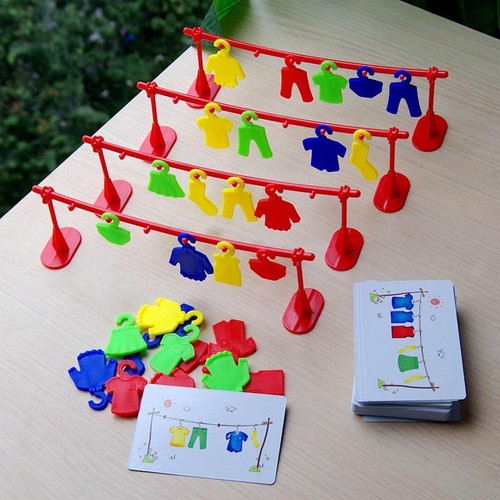 154/Set Kids Fast Rainbow Hanging Drying Clothes Sorter Game Toys | eBay