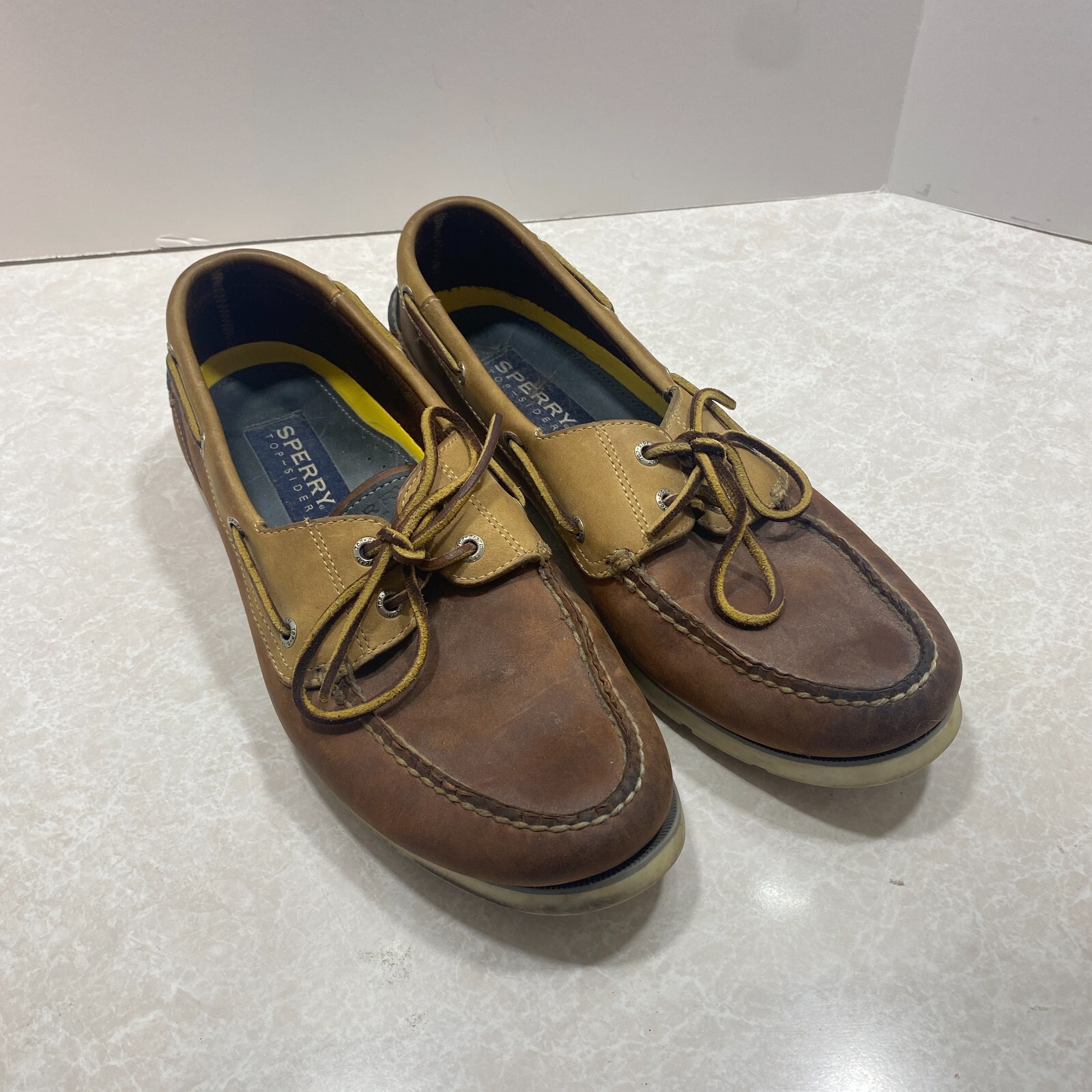 Mens Sperry Top Sider Brown and Tan Boat Shoe Size 12 Mens | eBay