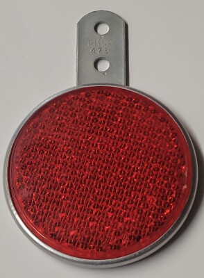 NOS 3-³⁄₁₆" Dia License Plate Topper Reflector w/ Aluminum Mounting ...