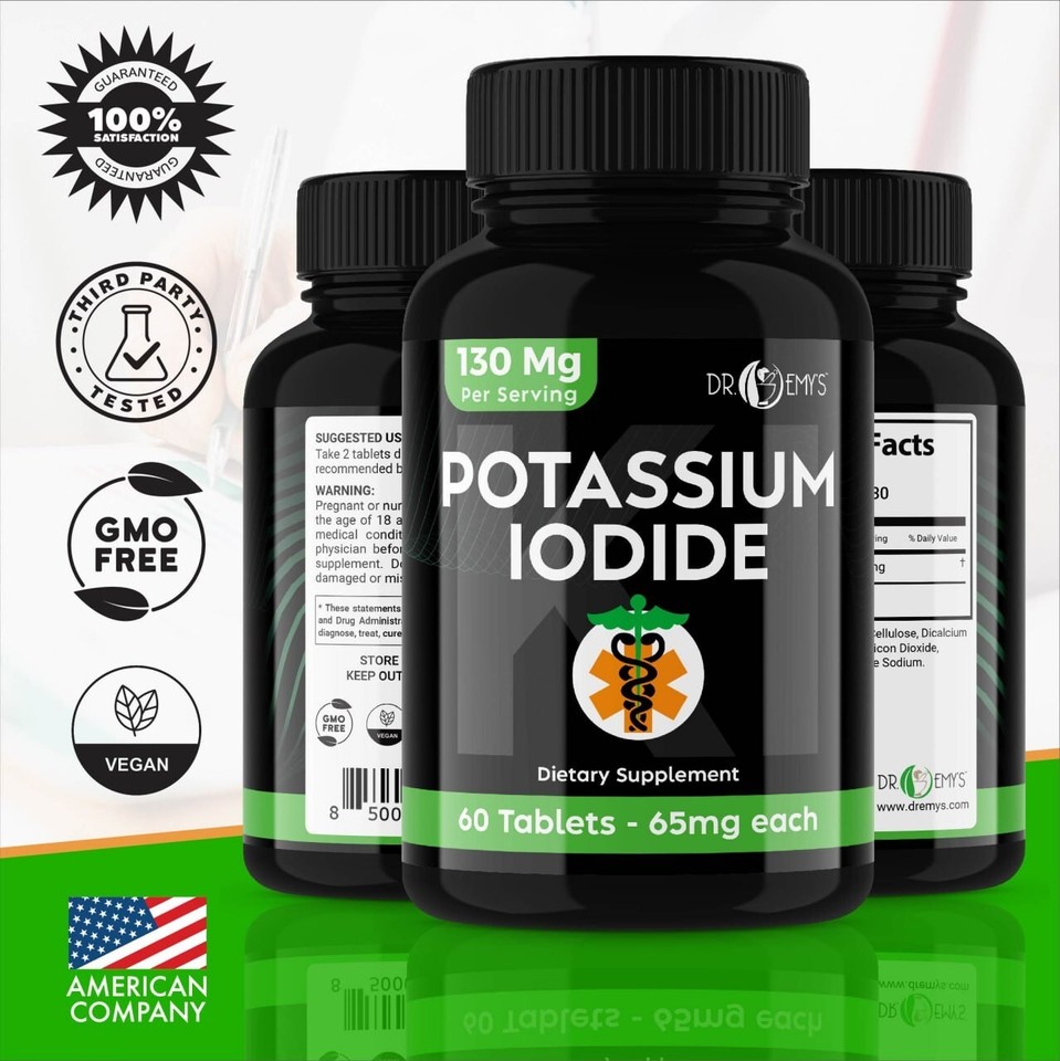 (3PK) - Potassium + Iodide Pills Tablets☆130 mg Supplement☆Survival Kit ...