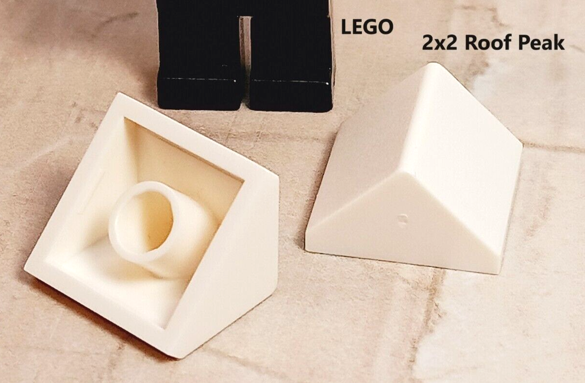 LEGO Roof Peak Lot of 2 White Square Base Slope Two Side 2x2 House ...