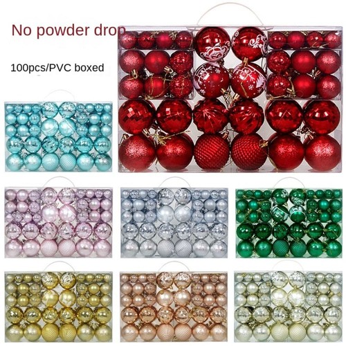 100pcs Plastic Material Christmas Ball Hanging Ornament Party ...