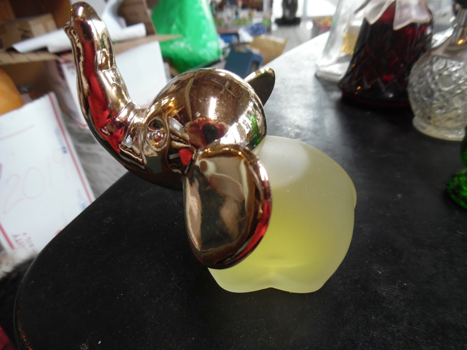 Vintage Avon good luck elephant bottle with gold head- Imperial Garden ...