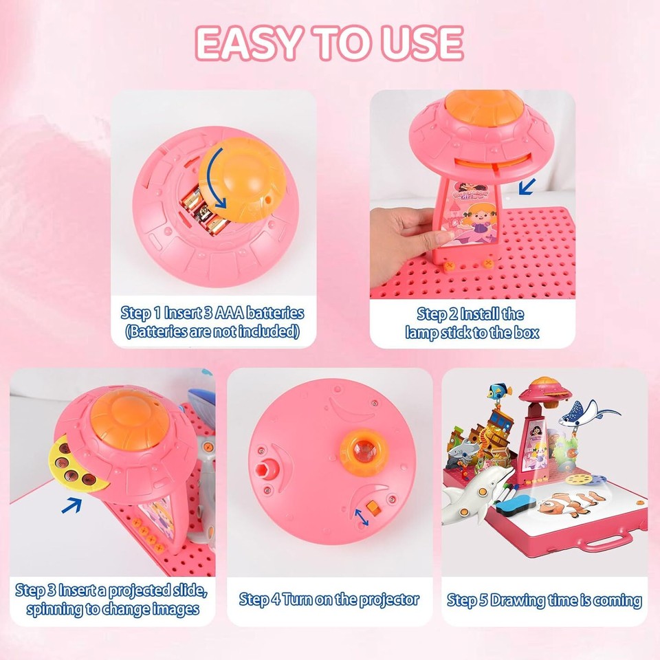 Kids Drawing Projector Set for Girls Boys Art Sketcher Trace Painting ...