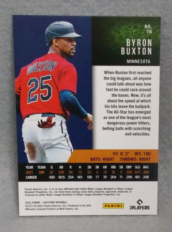 Byron Buxton, 2022 Capstone Baseball Base #76 - Minnesota Twins | eBay