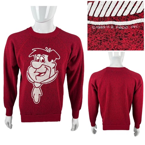 Vintage Fred Flintstone Sweatshirt Large Red 1989 The Flintstones 80s ...