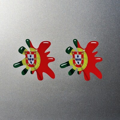 2x Portugal Portuguese Country Flag Splat Vinyl Sticker Decal For Car ...