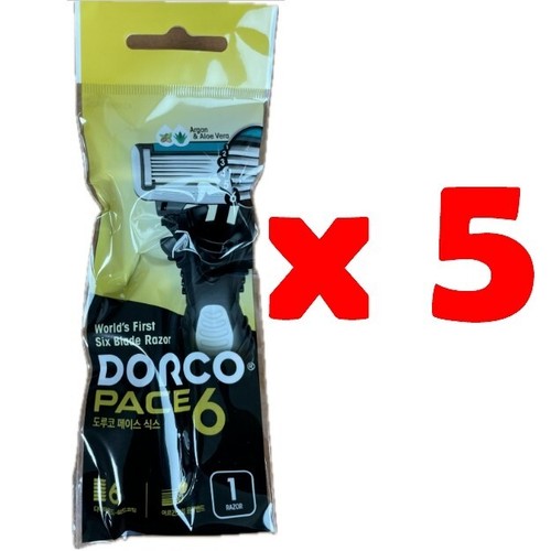 [DORCO] Pace6 Disposable Razor, Pace 6, 6 Blade Shaving System, SXA100 ...