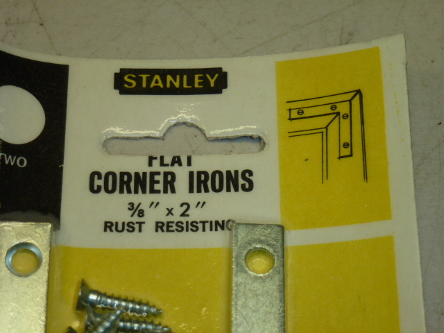 NOS! Stanley CD999 PAIR of 2" FLAT CORNER IRONS, BRIGHT ZINC PLATED | eBay