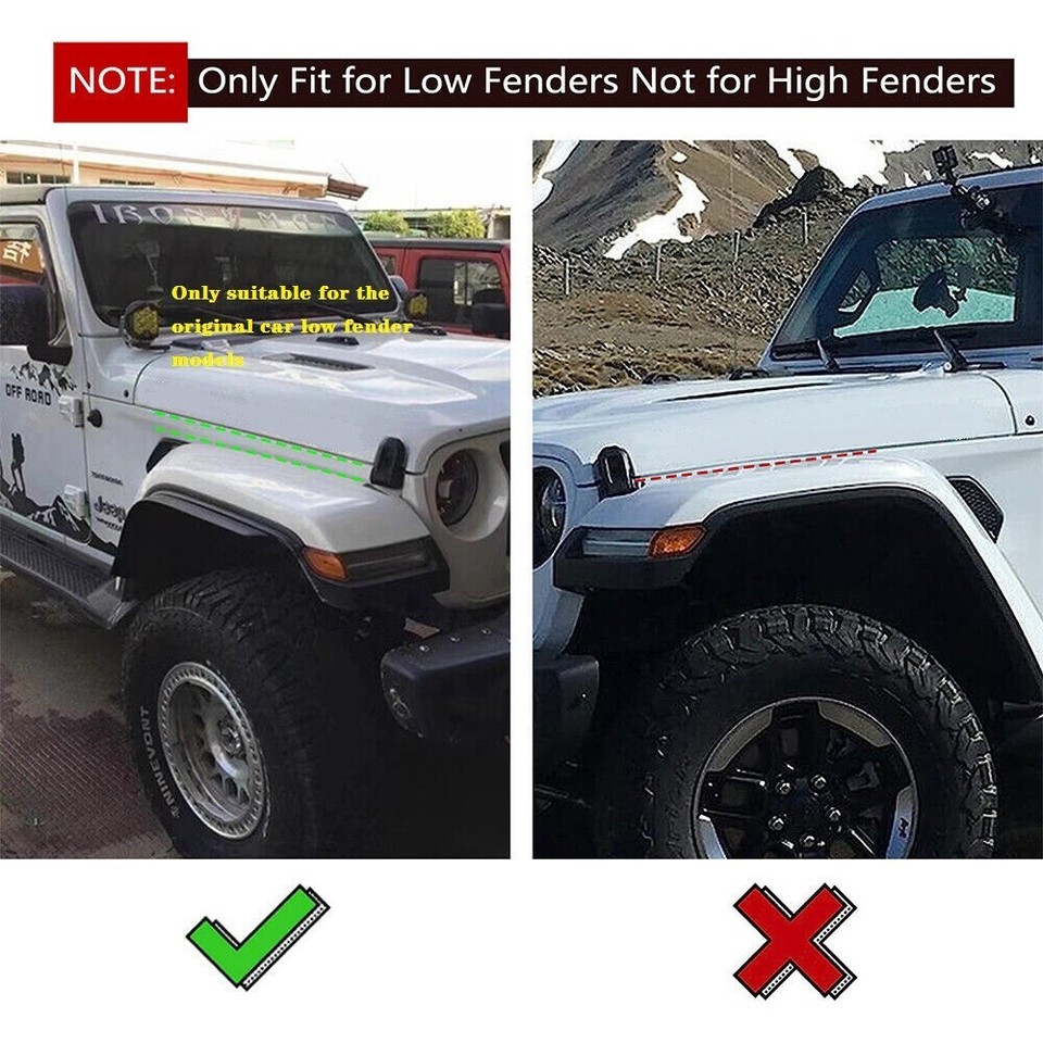 Fender Flare Extensions Trim For 2018+ Jeep Wrangler JL Mud guard ...