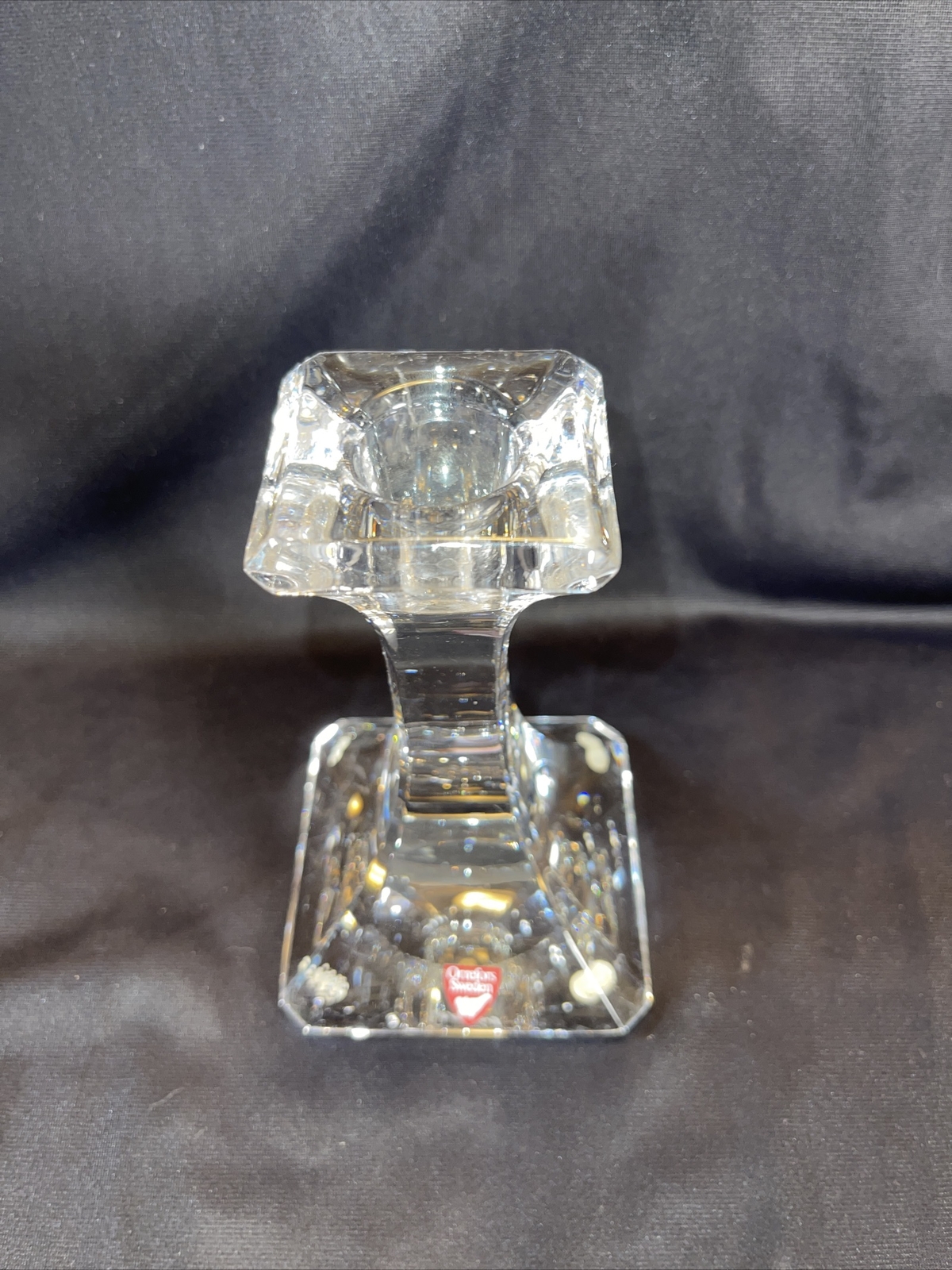 Orrefors Sweden Regina Crystal Single Candlestick Holder Signed 5.25 ...
