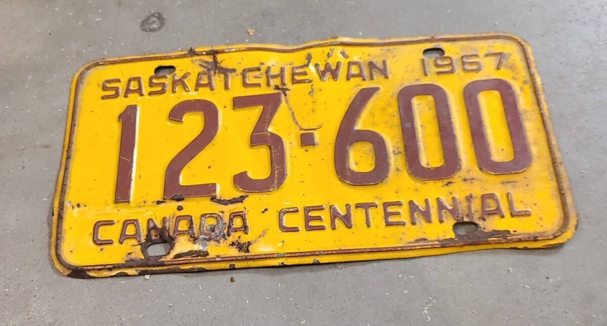 1967 Saskatchewan License Plate 123 600 Canada Centennial | eBay