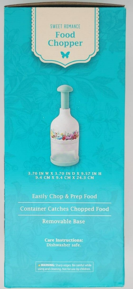 Pioneer Woman Sweet Romance Floral Food Chopper Floral White Teal New ...